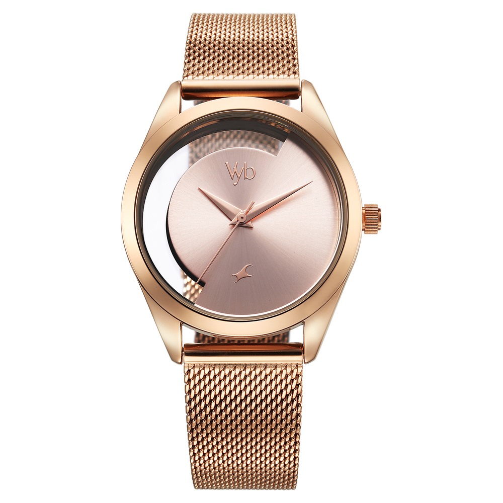 Buy Online Fastrack Vyb Runway Quartz Analog Rose Gold Dial Stainless ...