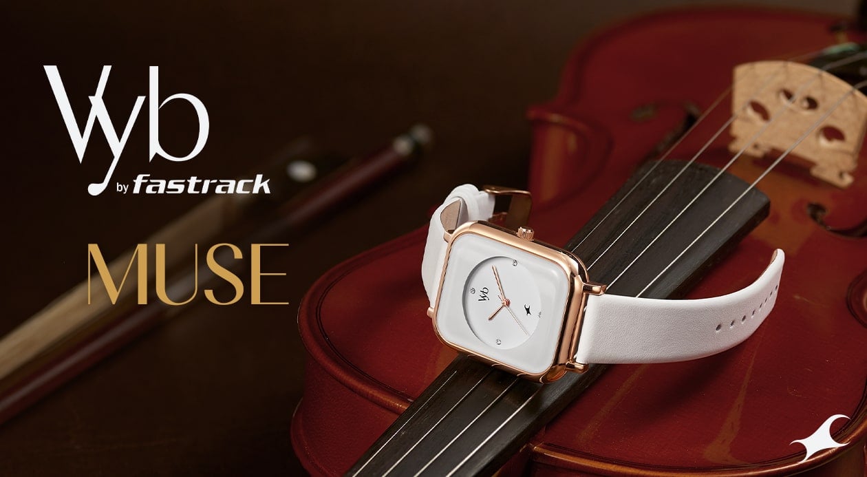 Buy Online Fastrack Vyb Muse Quartz Analog White Dial Leather Strap ...