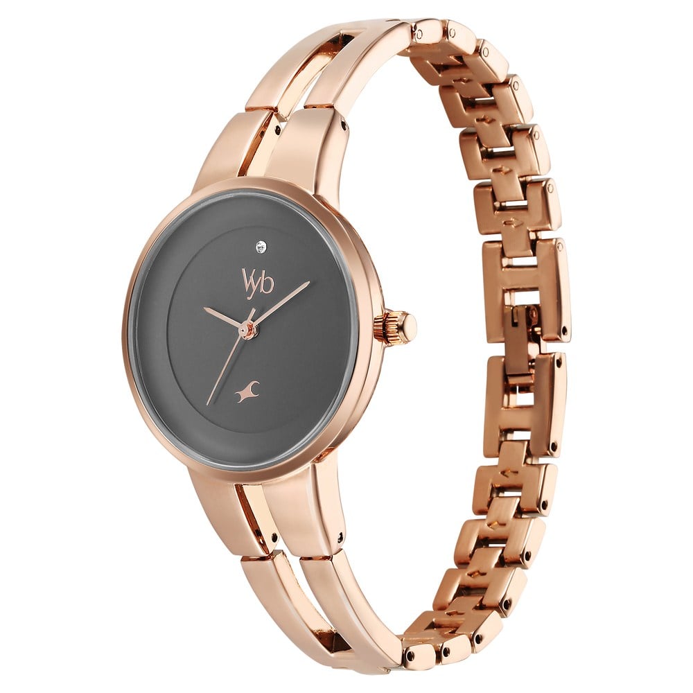 Buy Online Fastrack Vyb Halo Quartz Analog Grey Dial Metal Strap Watch ...