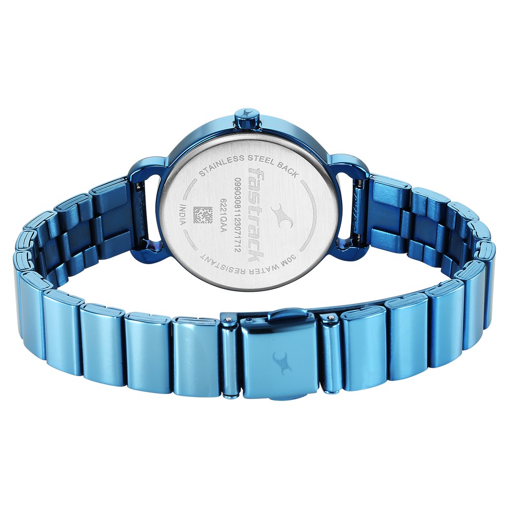 Buy Online Fastrack Pulse Quartz Analog Blue Dial Stainless Steel Strap ...