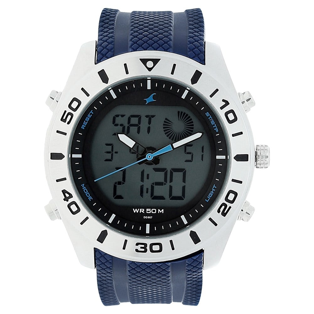 Buy Online Fastrack Quartz Analog Digital Grey Dial Silicone Strap ...