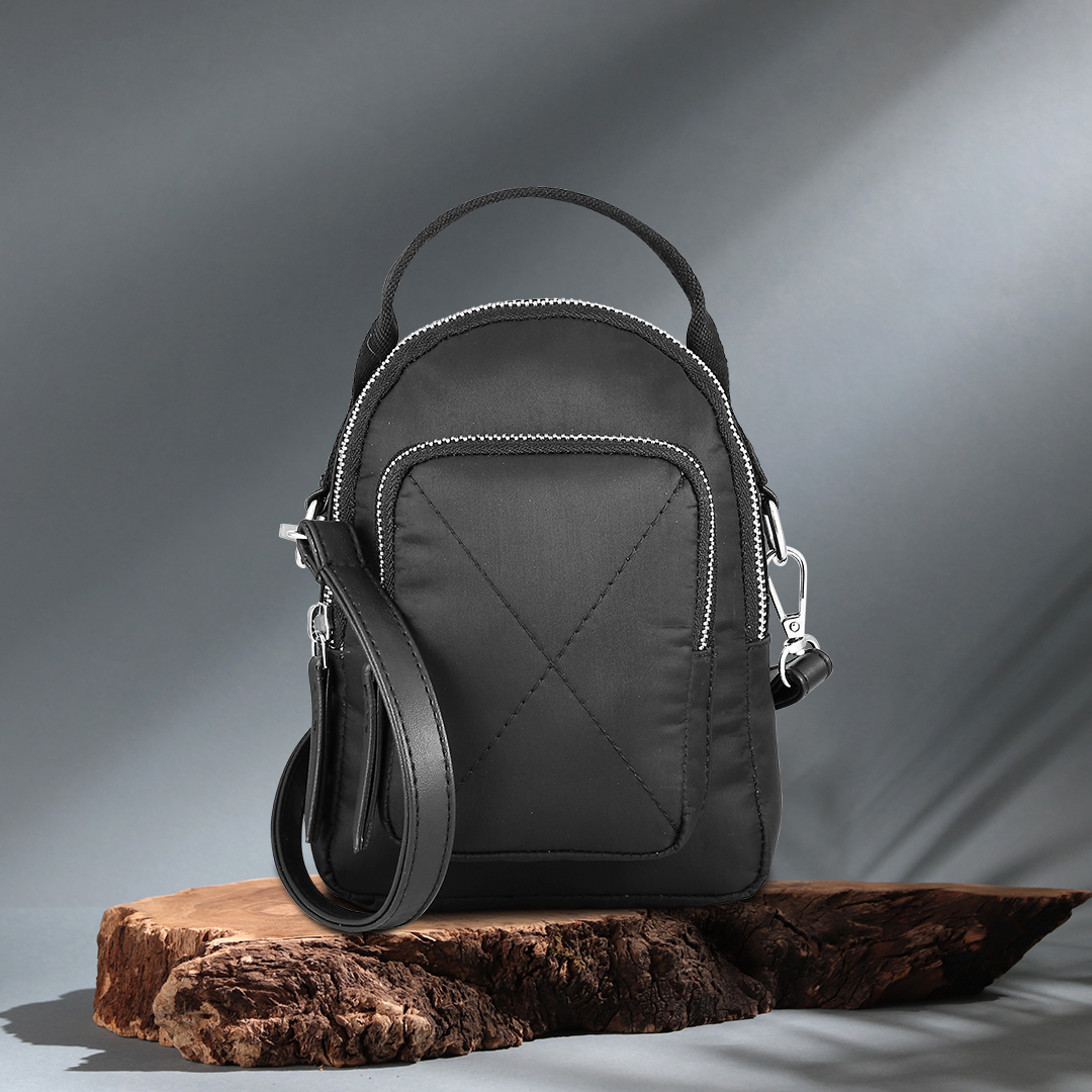 Buy Online Fastrack Nylon Crossbody Sling Bag in Black - f234slsmn26bk1 ...