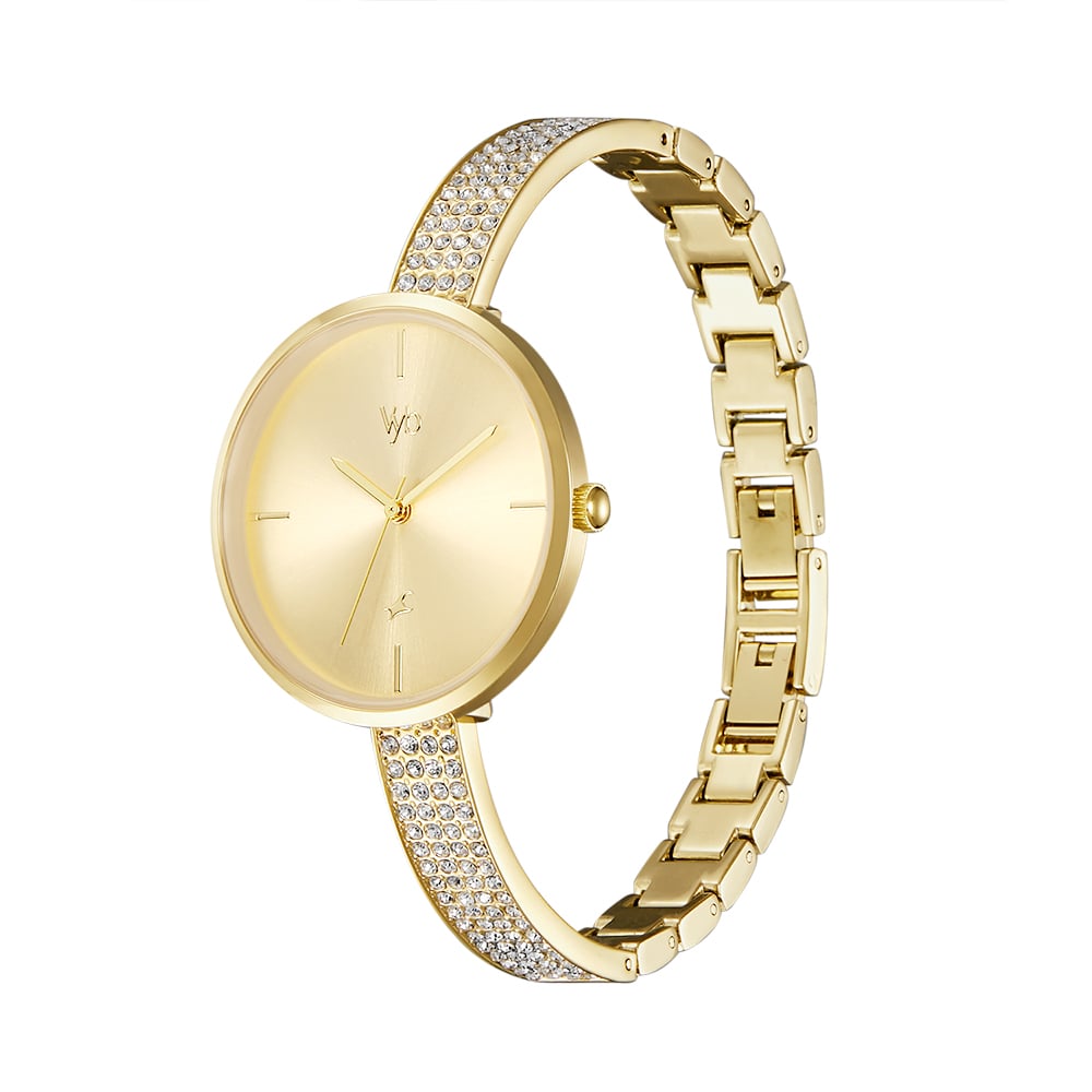 Buy Online Fastrack Vyb Starlet Quartz Analog Golden Dial Metal Strap ...