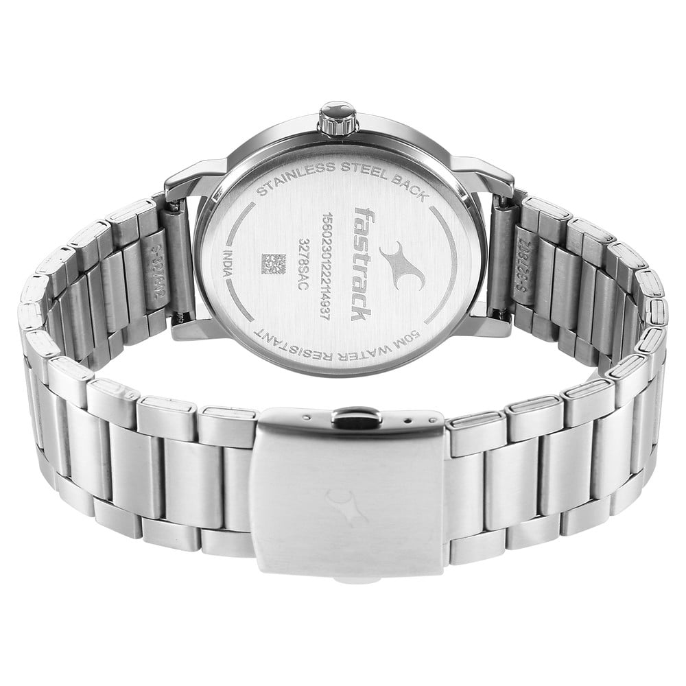 Buy Online Fastrack Stunners Black Dial Metal Strap Watch for Guys ...
