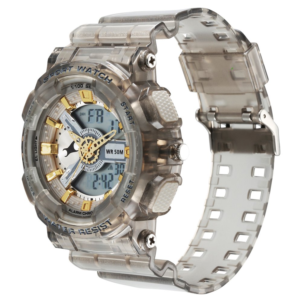 Buy Online Fastrack StreetStyle Digital Dial Translucent Grey PU Strap ...