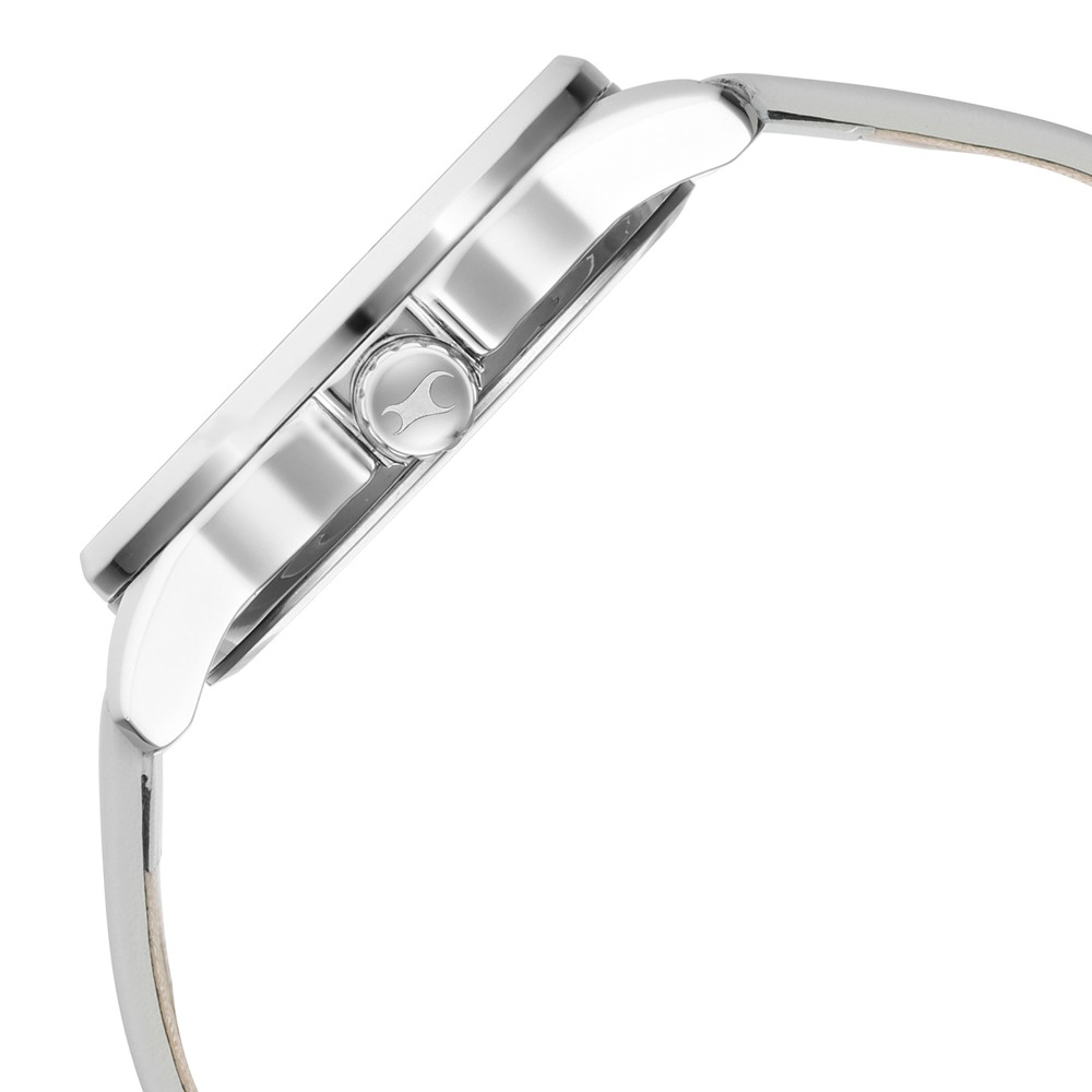 Buy Online Fastrack Exuberant Quartz Analog White Dial Leather Strap ...