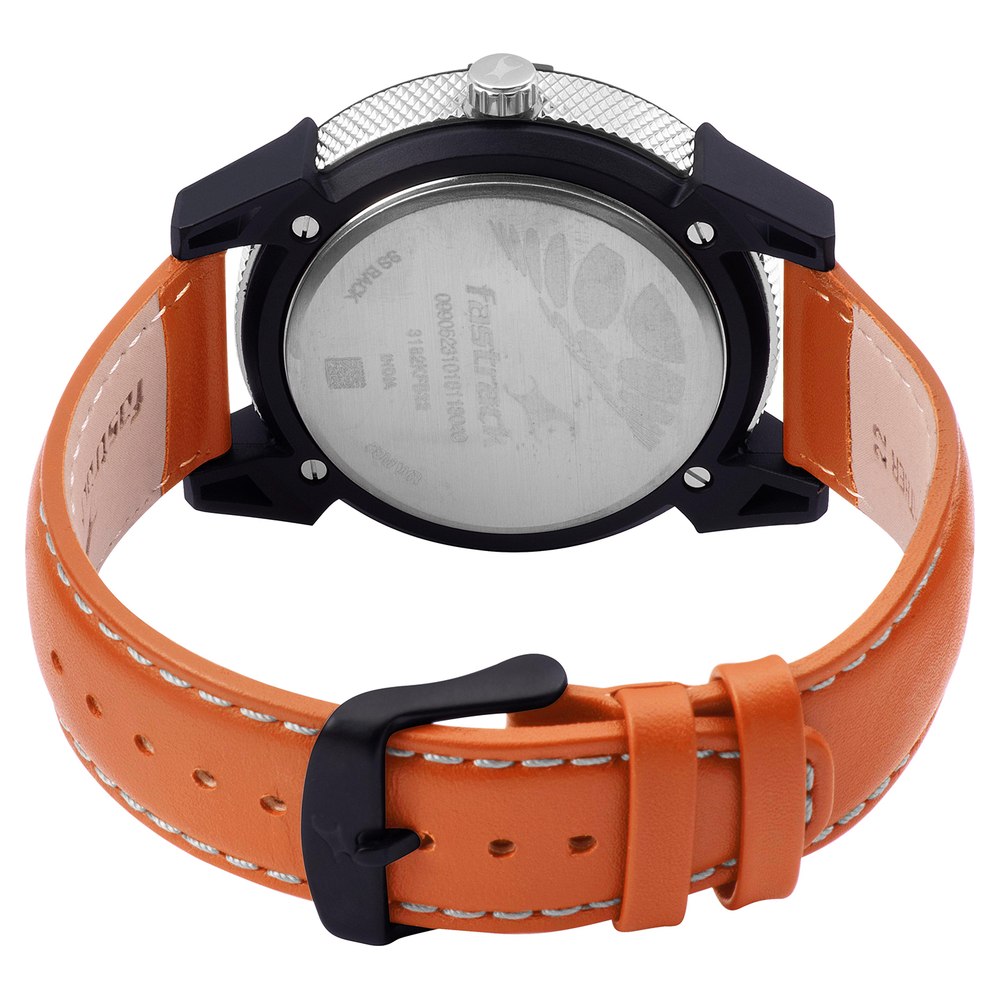 Buy Online Fastrack Modular Quartz Analog Silver Dial Leather Strap ...