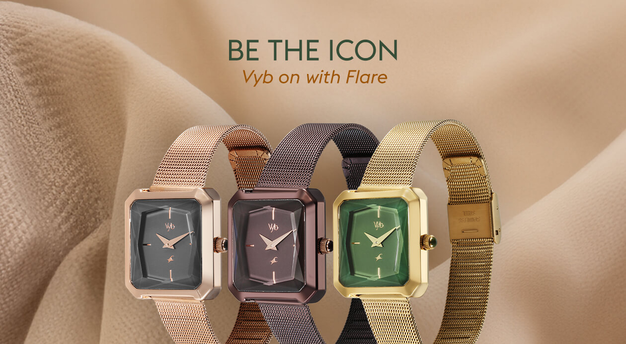 Buy Online Fastrack Vyb Flare Quartz Analog Green Dial Stainless Steel ...