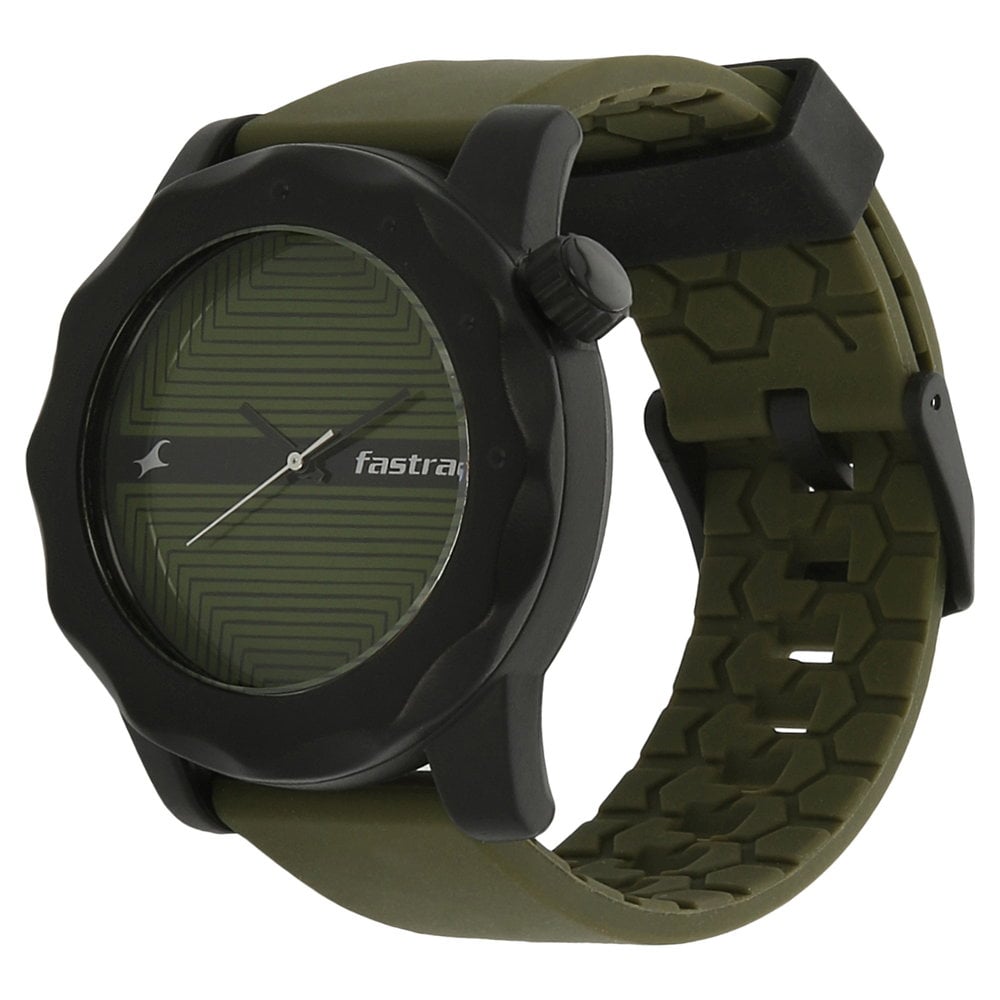 Buy Online Fastrack Quartz Analog Green Dial Plastic Strap Watch for ...
