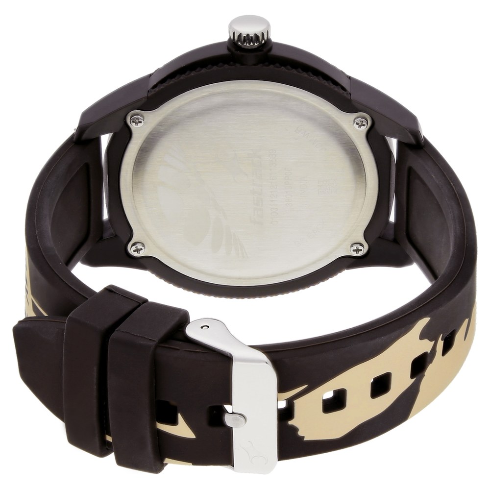 Buy Online Fastrack All Nighters Quartz Analog Silver Dial Silicone ...