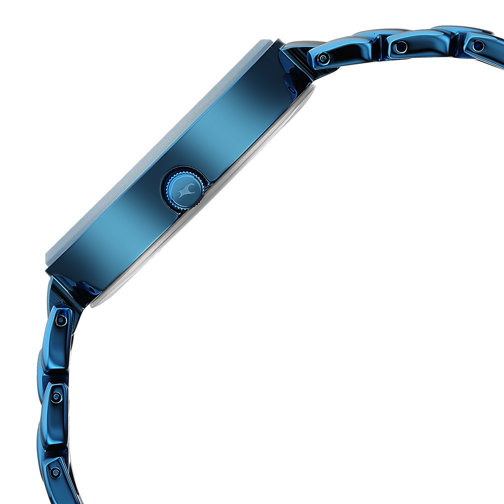 Buy Online Fastrack Style Up Quartz Analog Blue Dial Metal Strap Watch ...