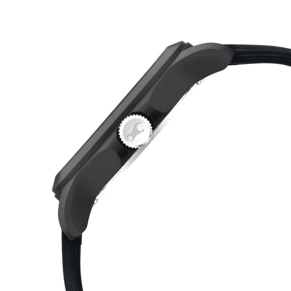 Buy Online Fastrack Dual Time Quartz Analog Black Dial Silicone Strap ...