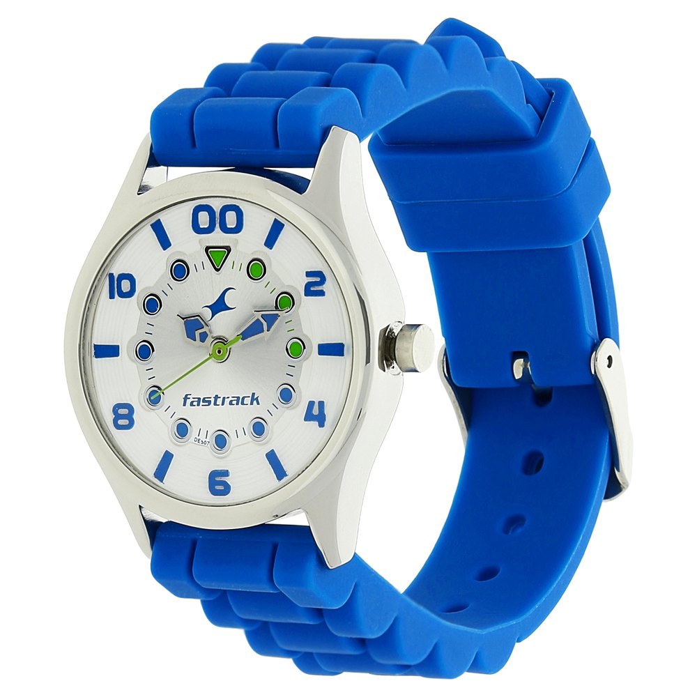 Buy Online Fastrack Quartz Analog Silver Dial Silicone Strap Watch for ...