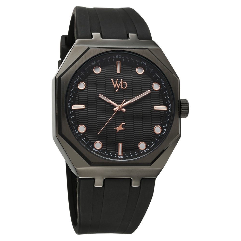 Buy Online Vyb Rebel By Fastrack Quartz Analog Black Dial Silicone Strap Watch For Guys ...