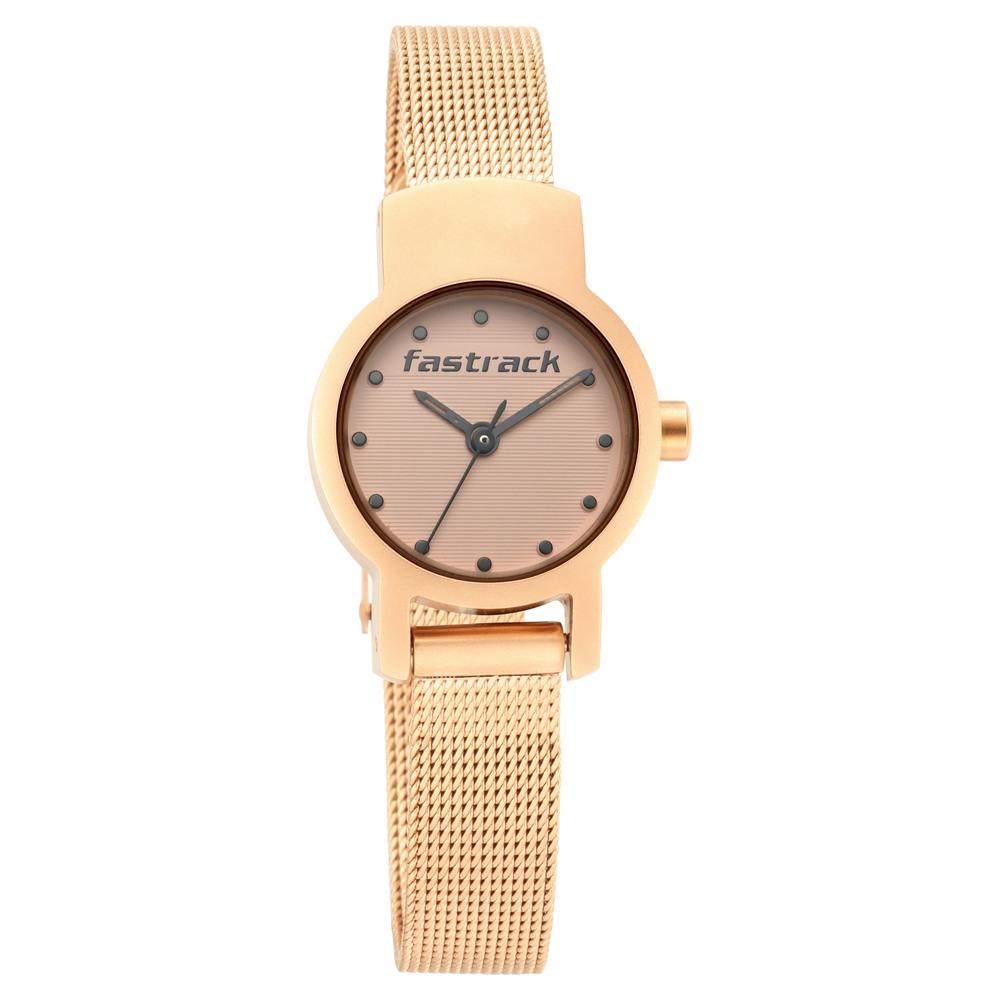 Buy Online Fastrack Hitlist Quartz Analog with Date Rose Gold Dial ...