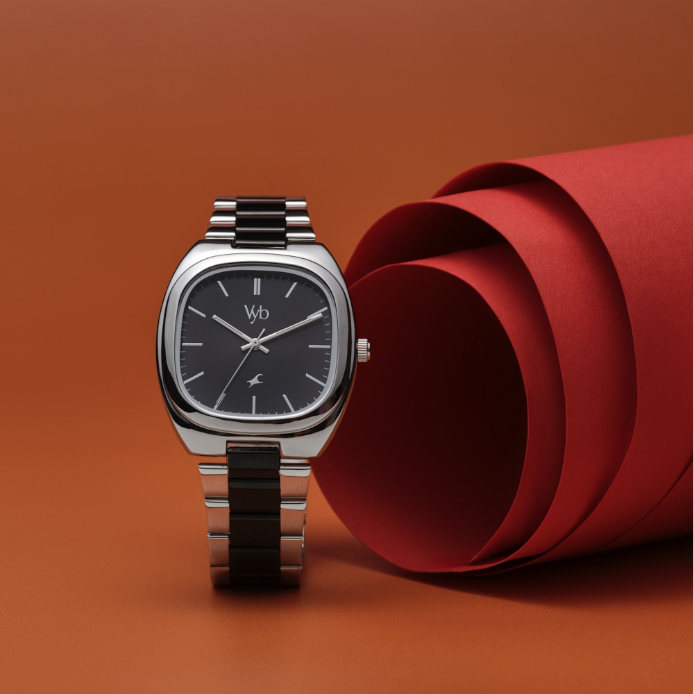 Buy Online Fastrack Vyb Aviator Quartz Analog Black Dial Two Toned ...