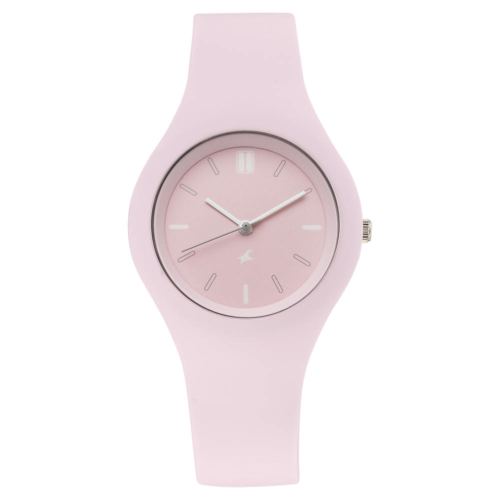 Buy Online Fastrack Tweens Quartz Analog Pink Dial Pink Silicone Strap ...