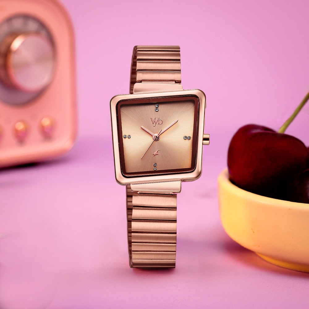 Buy Online Vyb Striker By Fastrack Quartz Analog Rose Gold Dial Rose ...