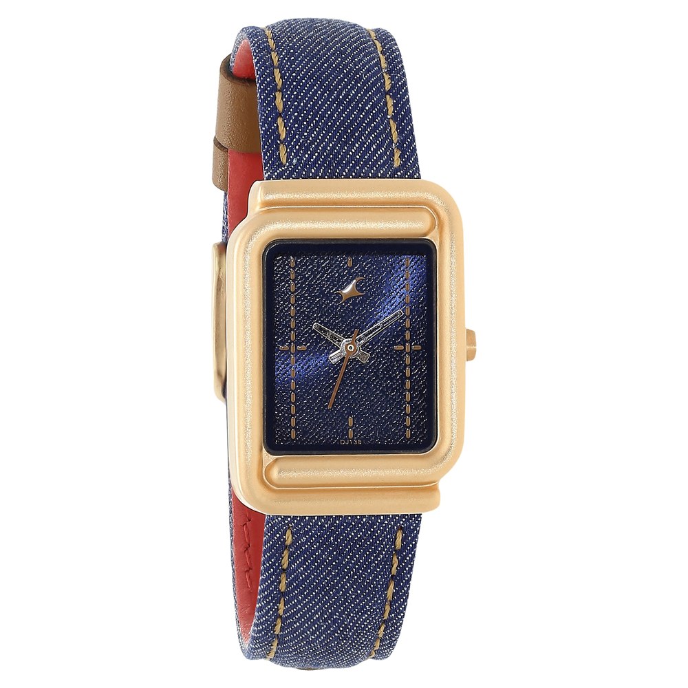 Fastrack Denim Quartz Analog Black Dial Denim Strap Watch for Girls