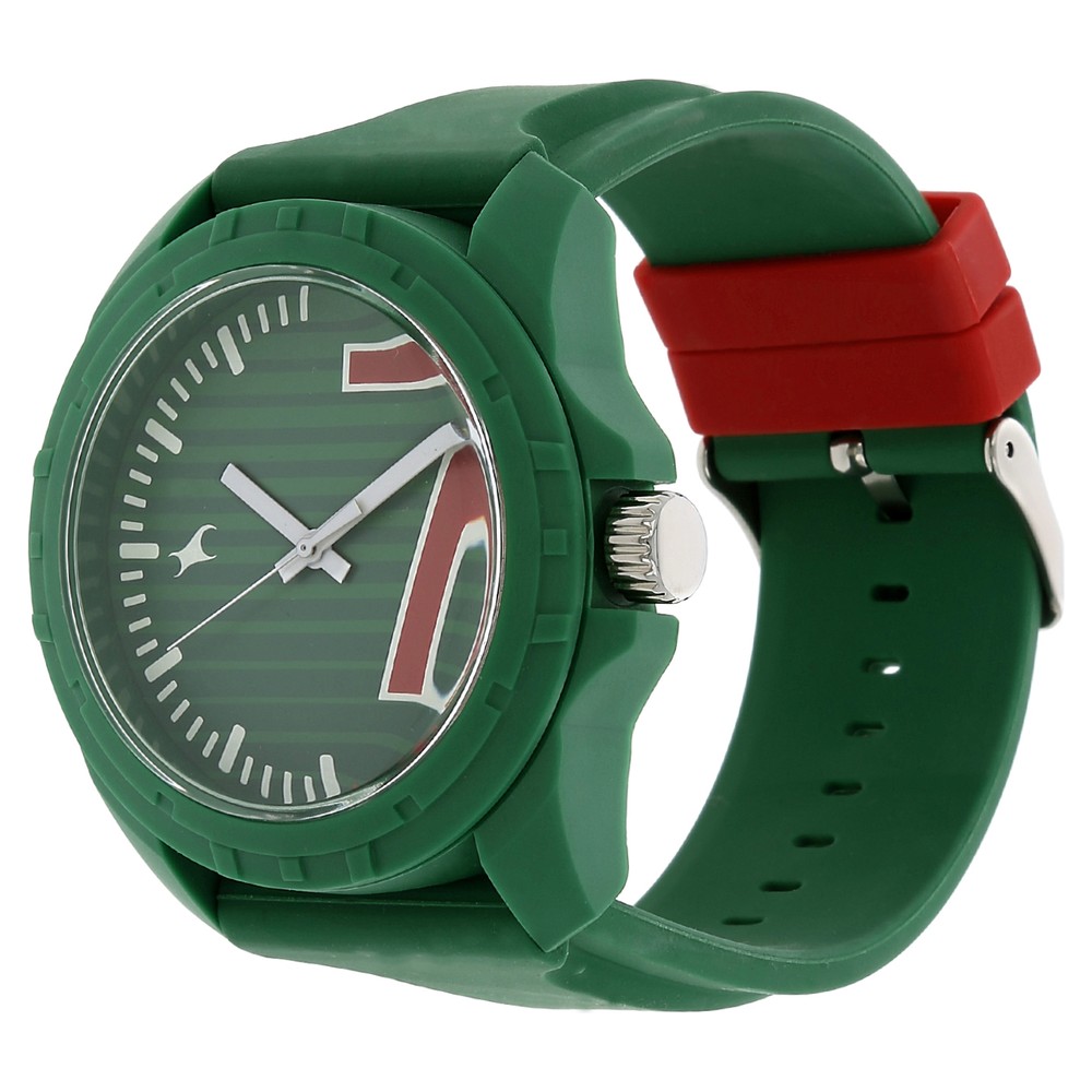 Buy Online Fastrack Quartz Analog Green Dial Plastic Strap Watch for ...