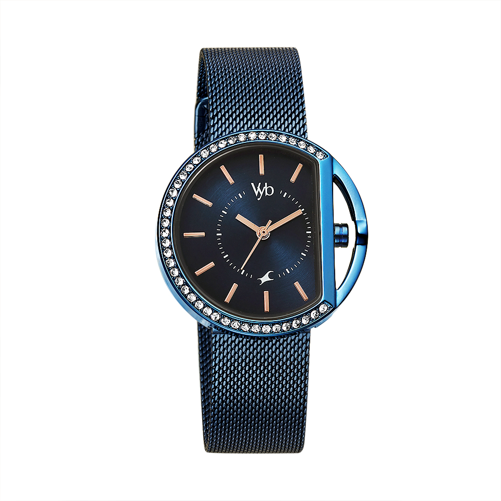 Buy Online Fastrack Vyb Showstopper Quartz Analog Blue Dial Stainless ...