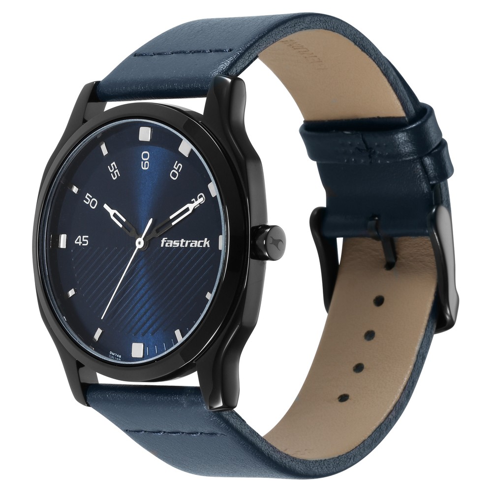 Buy Online Fastrack Stunners Quartz Analog Blue Dial Leather Strap ...