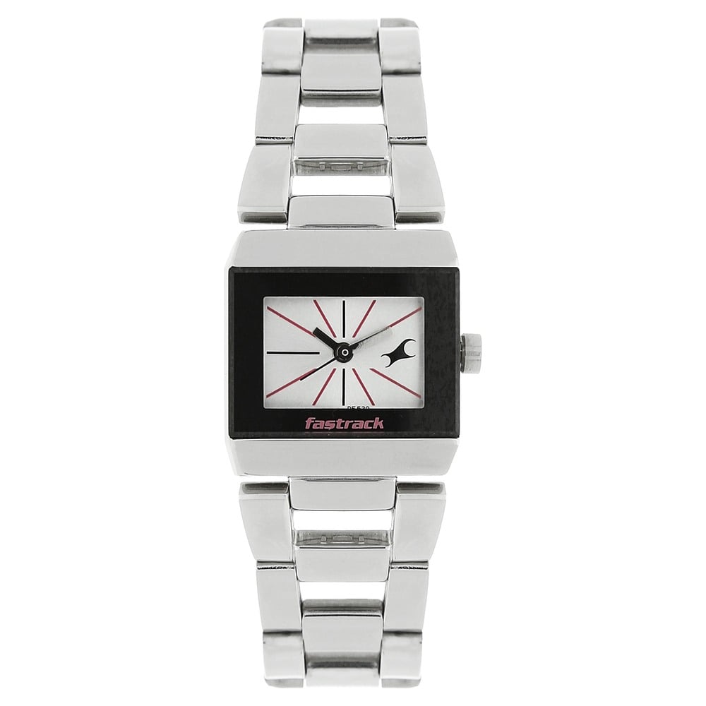 Buy Online Fastrack Quartz Analog Silver Dial Stainless Steel Strap ...