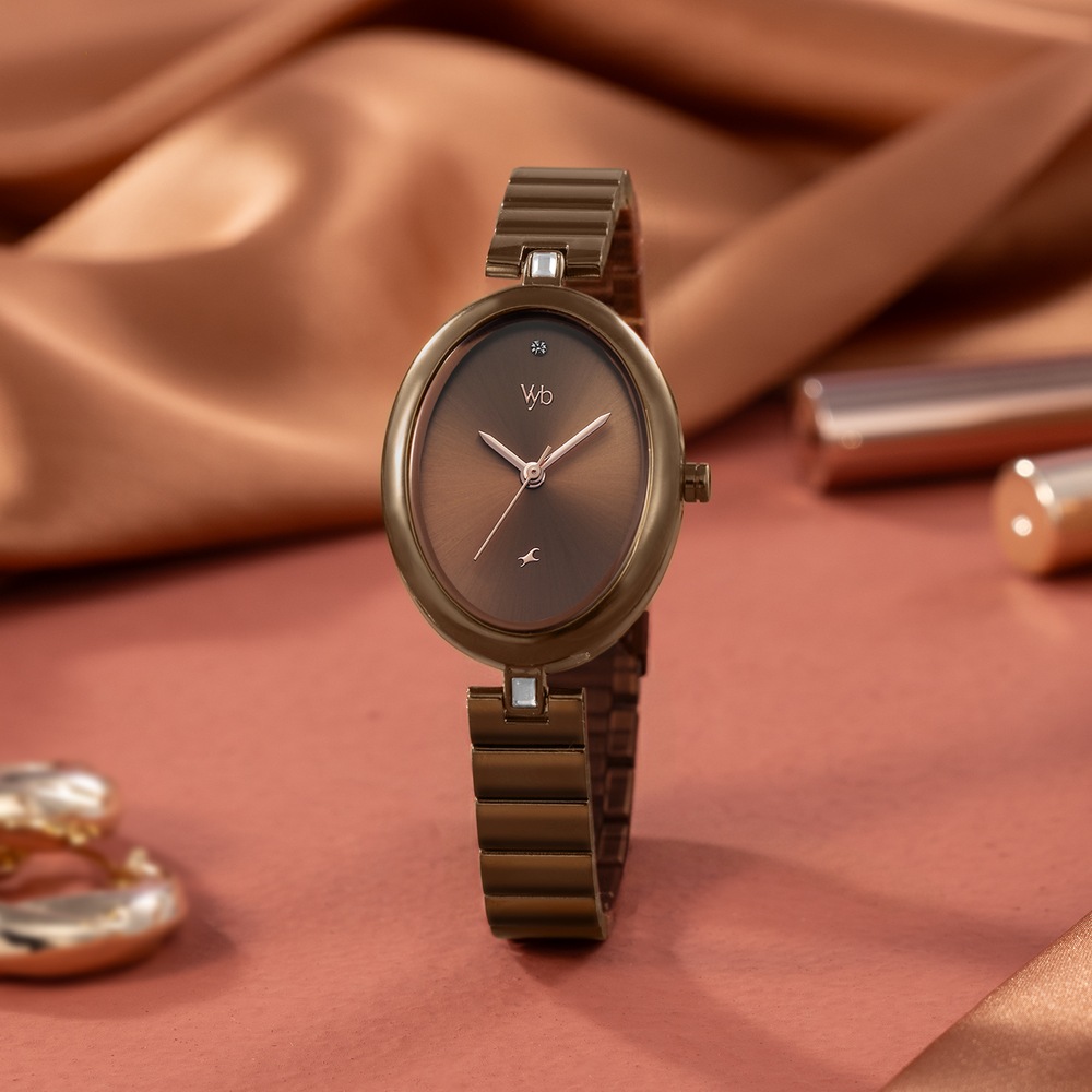 Buy Online Vyb Celeste By Fastrack Quartz Analog Brown Dial Brown ...