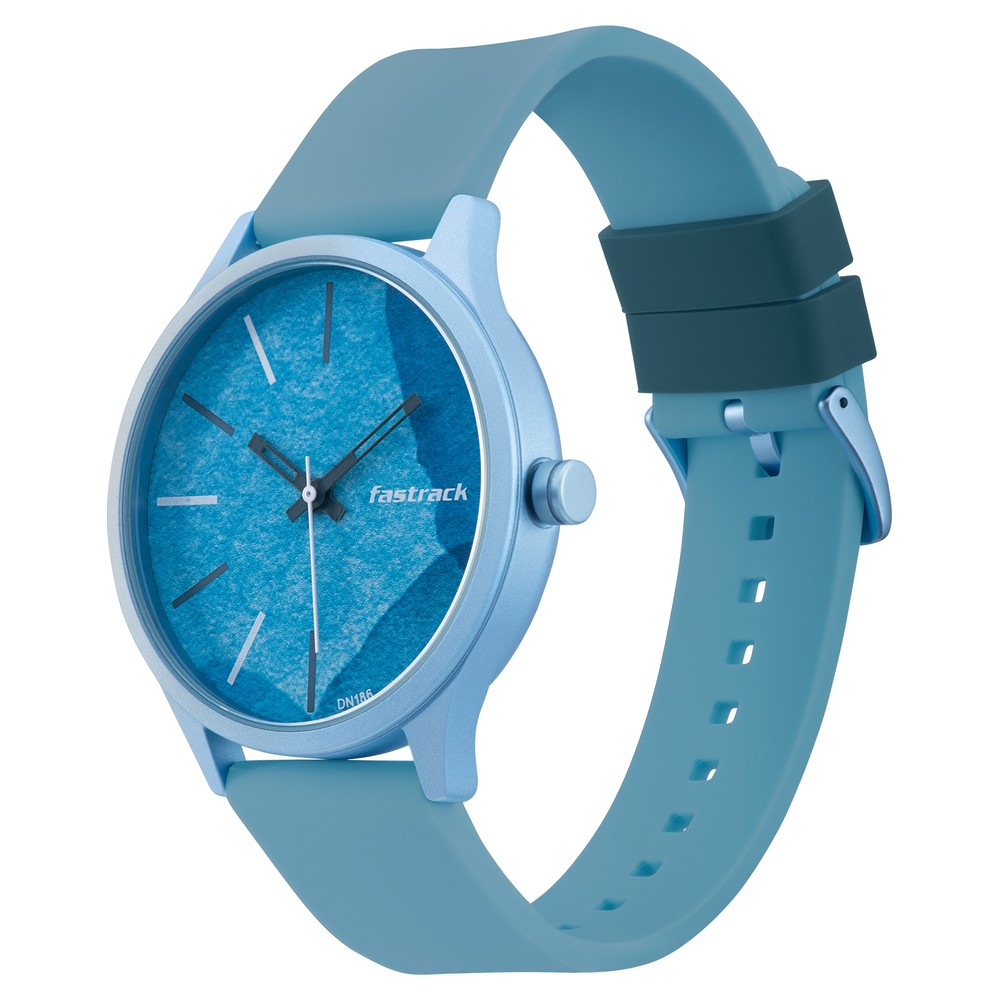 Buy Online Fastrack Topicals Quartz Analog Blue Dial Silicone Strap ...