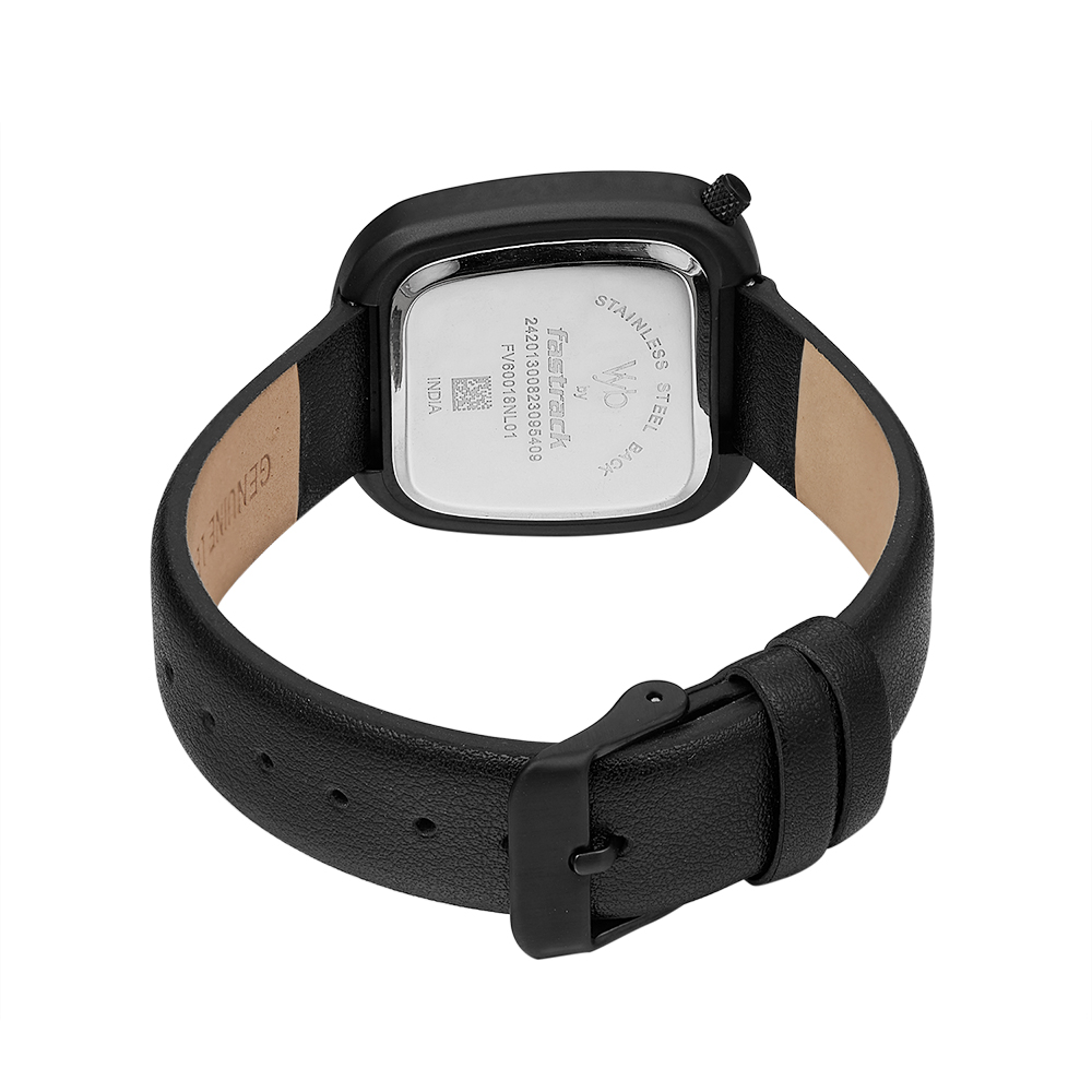 Buy Online Fastrack Vyb Prodigy Quartz Analog Black Dial Leather Strap ...