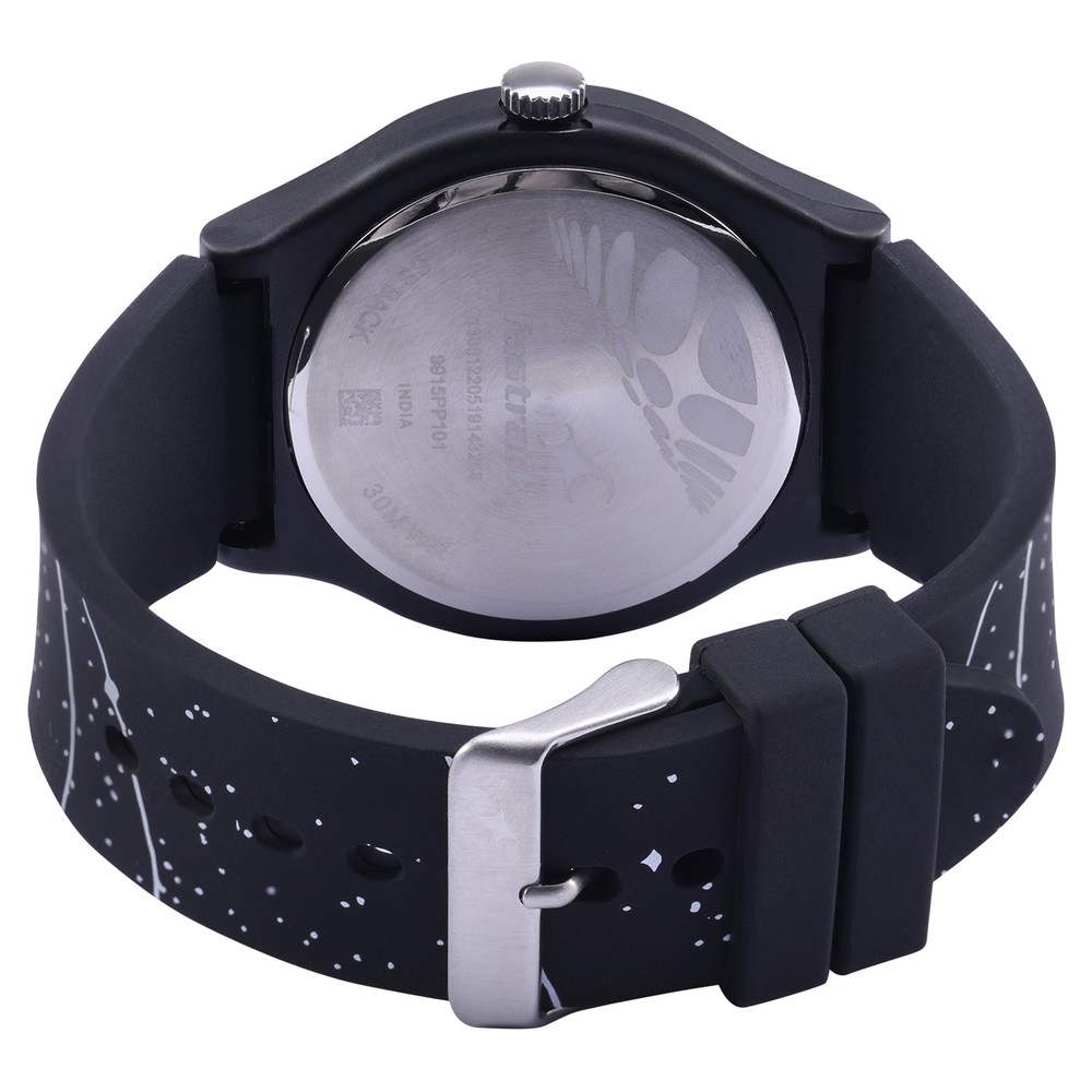 Buy Online Fastrack Space Rover Quartz Analog Black Dial Silicone Strap ...