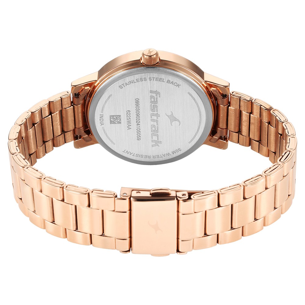 Buy Online Fastrack Tick Tock Quartz Analog Silver Dial With Rose Gold ...
