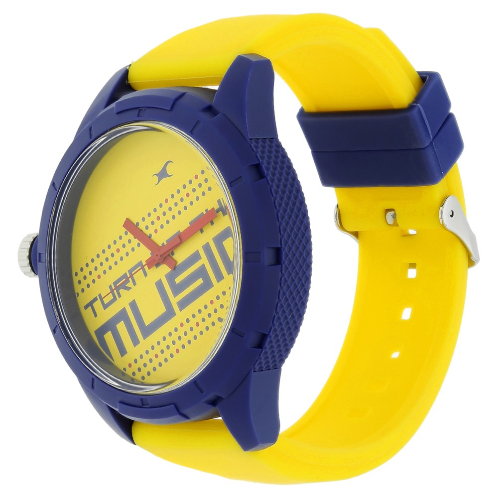 Buy Online Fastrack Quartz Analog Yellow Dial Plastic Strap Watch for ...