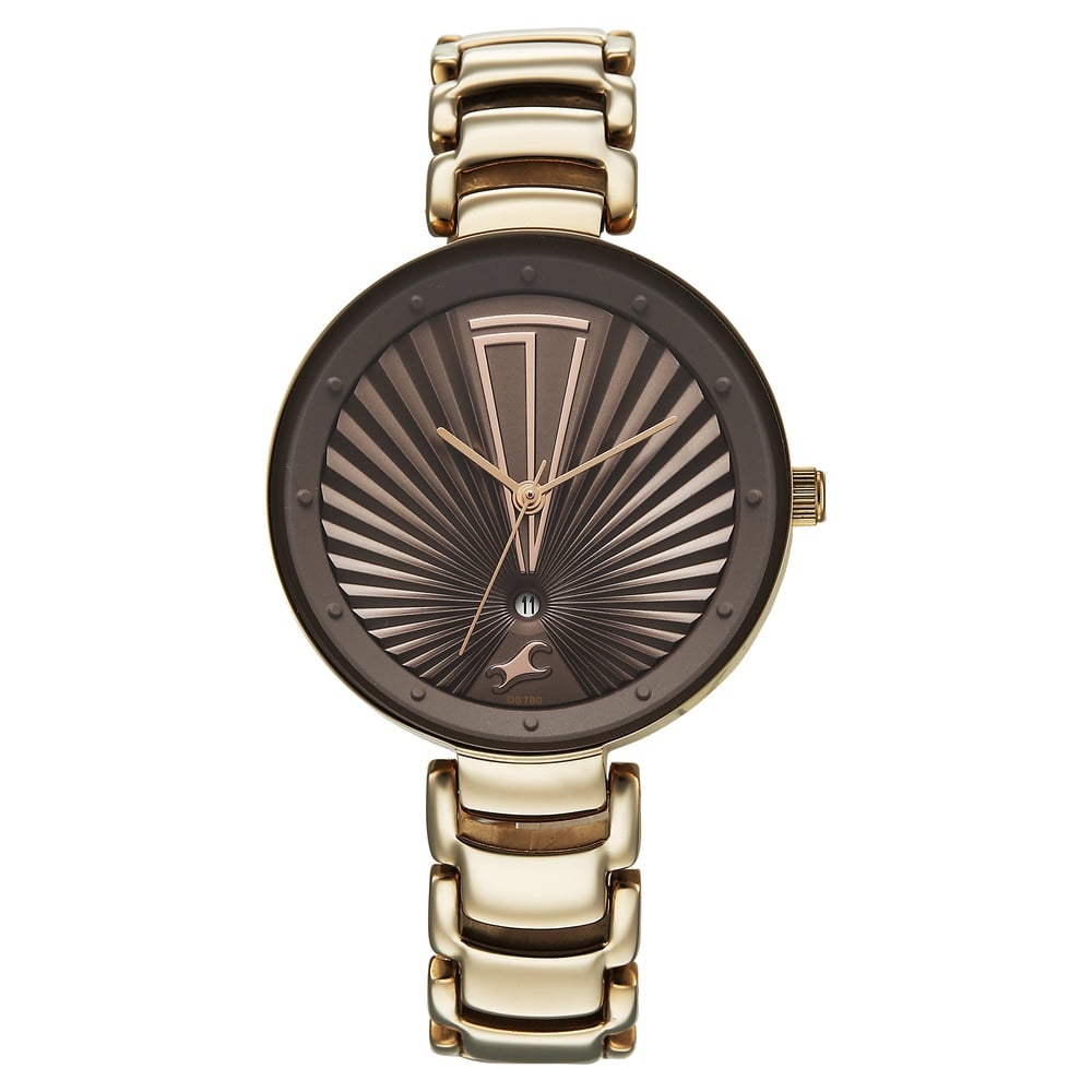 Buy Online Fastrack Chrome K Quartz Analog with Date Grey Dial Metal ...