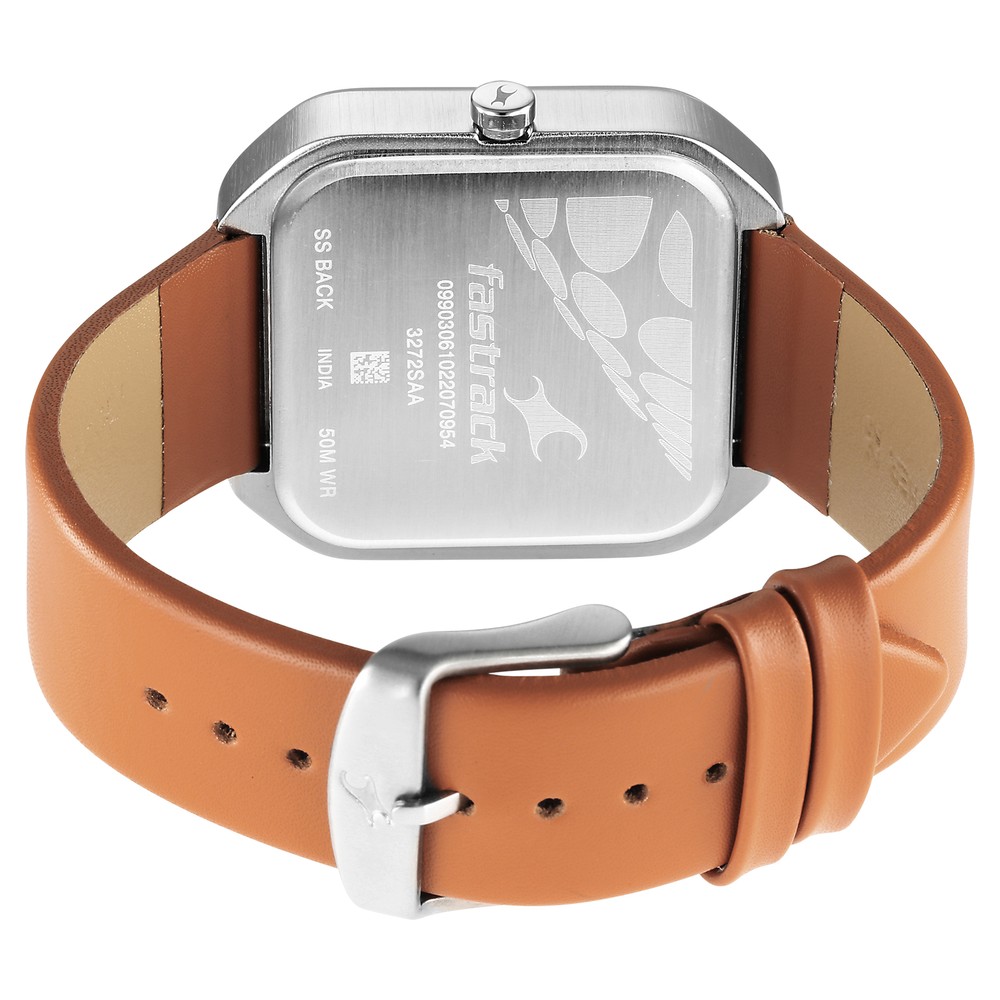 Fastrack After Dark Blue Dial Leather Strap Watch for Guys