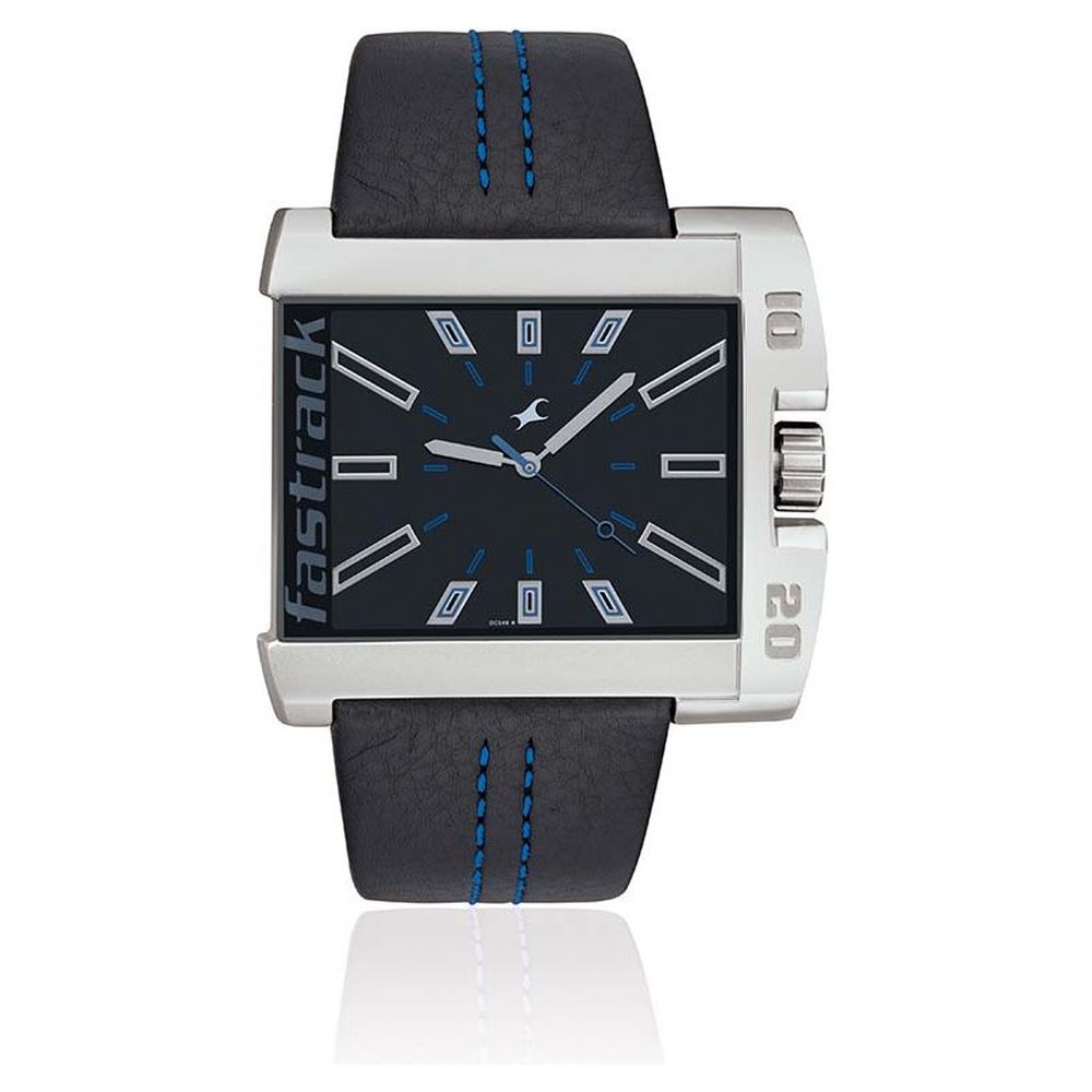 Buy Online Fastrack Quartz Analog Black Dial Leather Strap Watch for ...