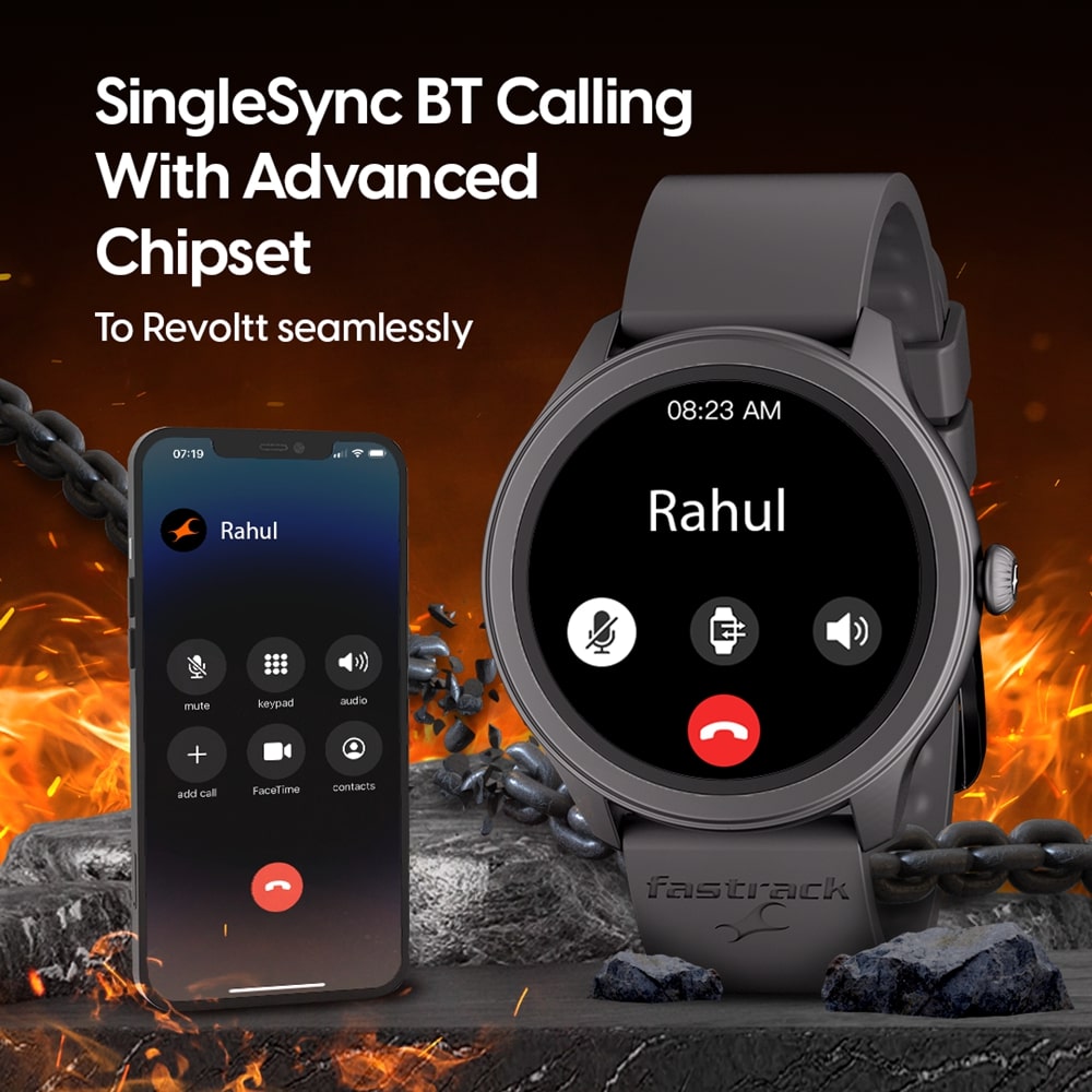 Buy Online Fastrack Reflex Invoke Smartwatch Black: BT Calling ...