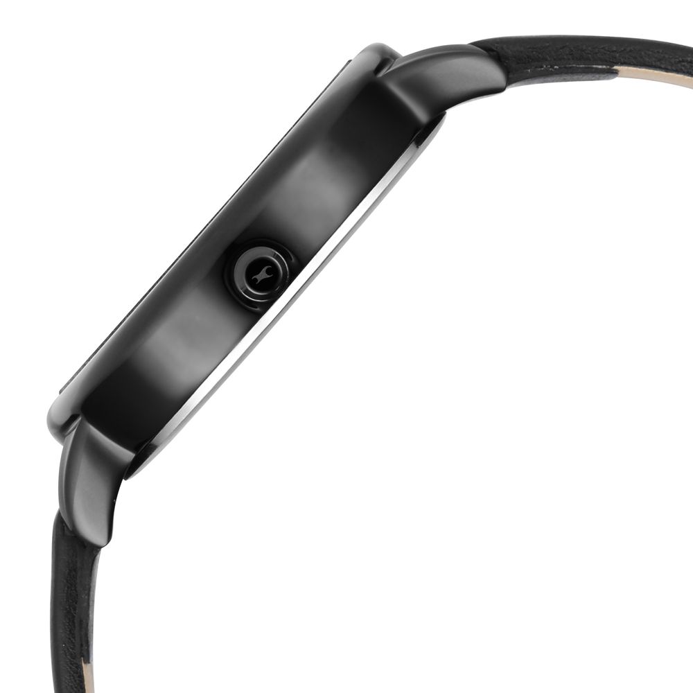 Buy Online Fastrack Glitch Quartz Analog Black Dial Leather Strap Watch ...