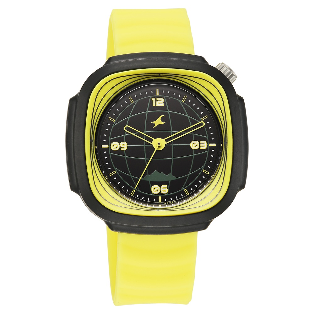 Buy Online Fastrack Hype Adventure Quartz Analog Black Dial Yellow ...