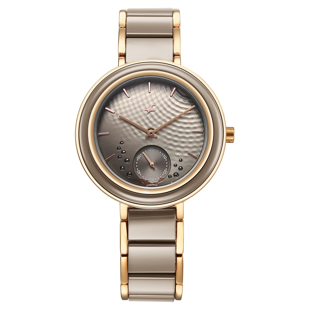 Buy Online Fastrack Oceanyx - Ceramic Quartz Analog Grey Dial Two Toned ...