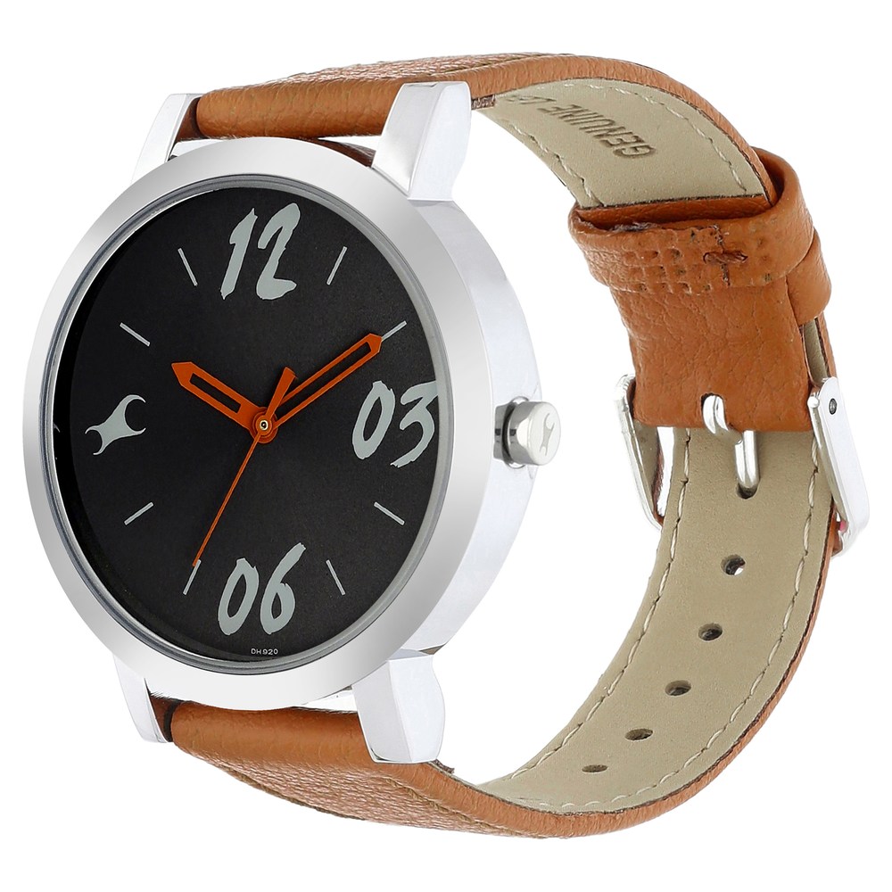 Buy Online Fastrack Tropical Waters Quartz Analog Black Dial Leather ...