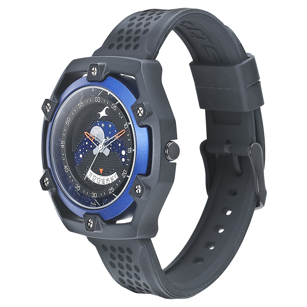 Buy Online Fastrack Space Rover Quartz Analog Moonphase Black Dial ...