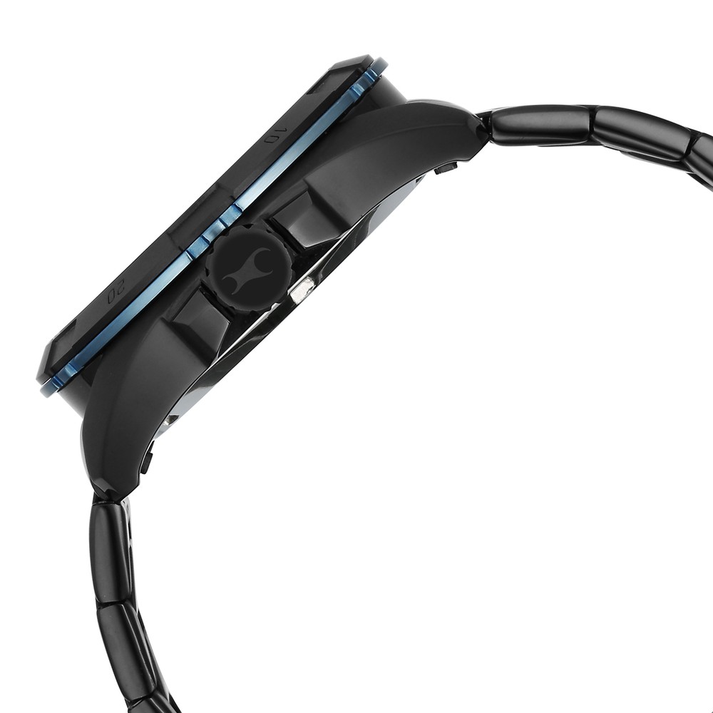 Buy Online Fastrack Automatics Black Dial Black Stainless Steel Strap ...