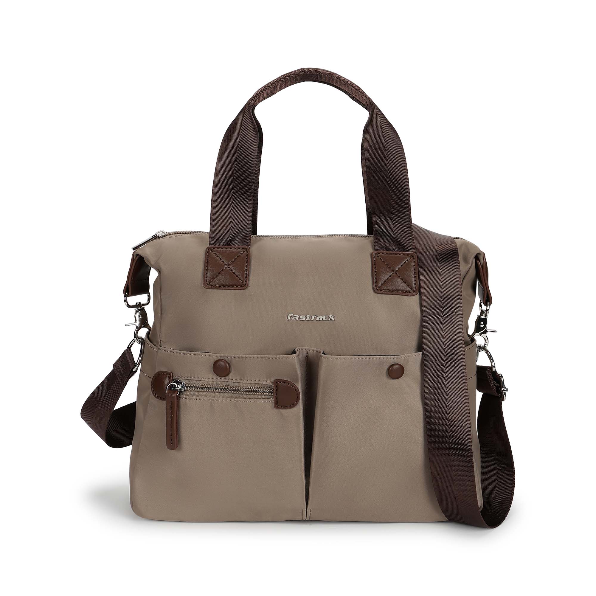 Buy Online Fastrack Brown Colorblock Nylon Satchel - f253salan06br1 ...