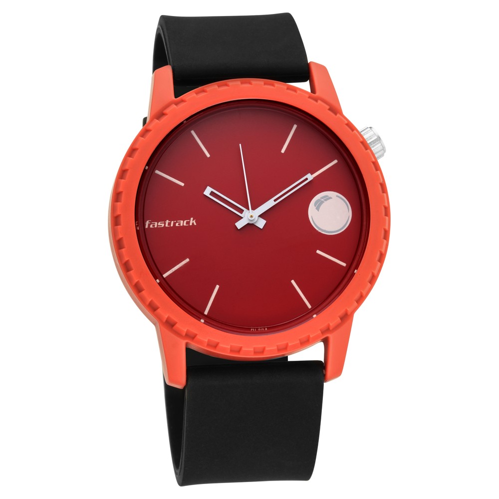 Buy Online Fastrack Quartz Analog Red Dial Silicone Strap Watch for ...