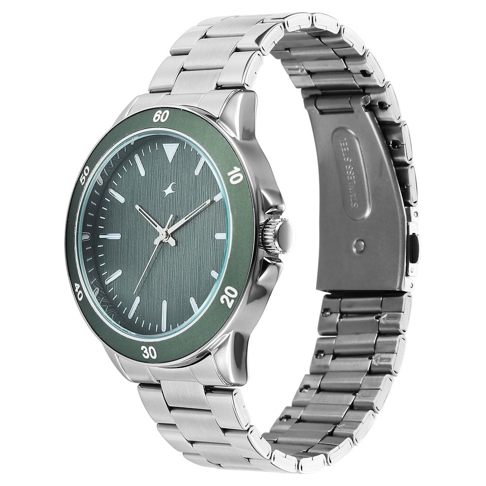 Buy Online Fastrack Stunners Quartz Analog Green Dial Brown Stainless ...