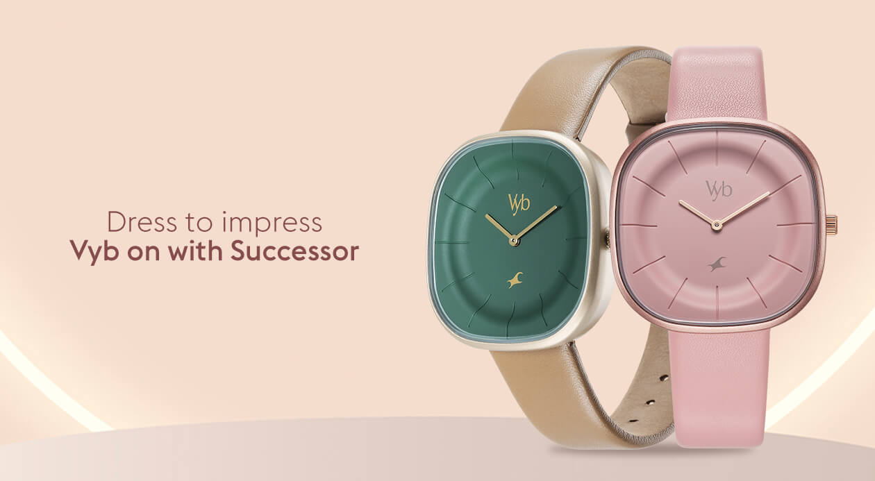Buy Online Fastrack Vyb Successor Quartz Analog Green Dial Leather ...