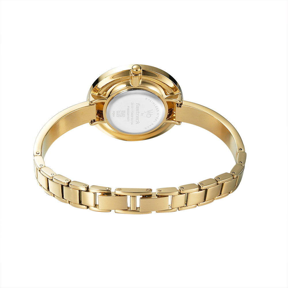 Buy Online Fastrack Vyb Starlet Quartz Analog Golden Dial Metal Strap ...