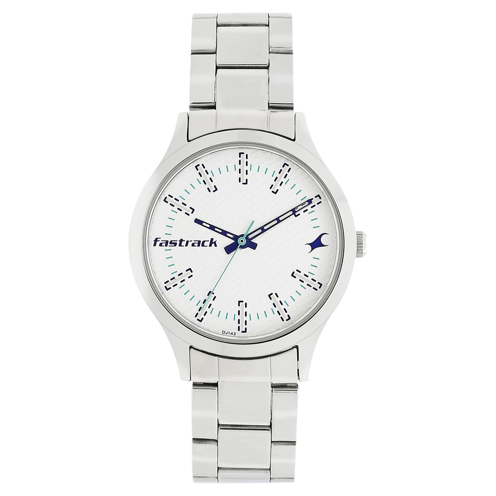 Buy Online Fastrack Denim Quartz Analog White Dial Stainless Steel ...