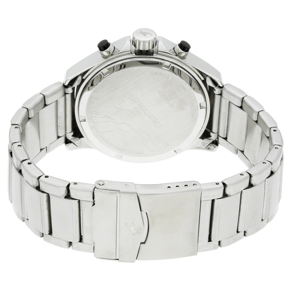 Buy Online Fastrack Big Time Quartz Chronograph Black Dial Stainless ...